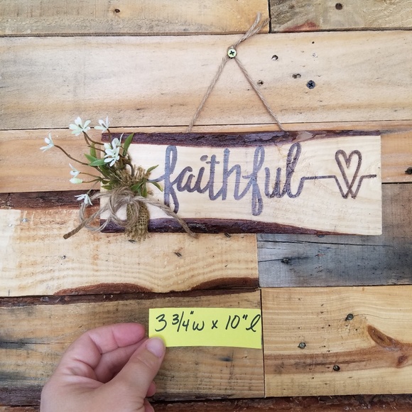 Wall Decor | Handmade Handpainted Rustic Wood Sign Faithful | Poshmark